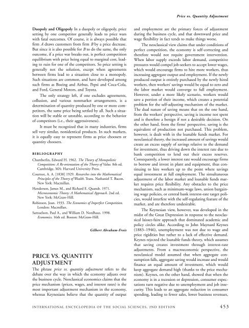 price vs. quantity adjustment - Personal Pages - Denison University