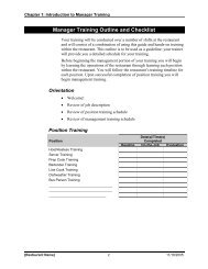 Restaurant Manager Training Manual Template