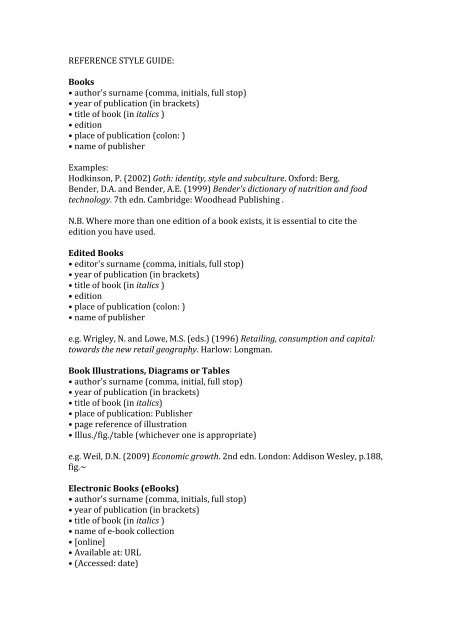 REFERENCE STYLE GUIDE - CRESS - University of Surrey