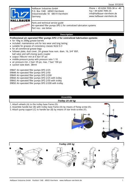 Air-operated filler pump DPZ-2 - Hallbauer Viernheim