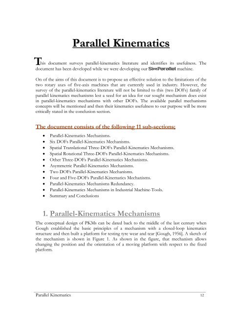 Parallel Kinematics T - Simplex CNC Systems