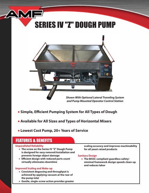 SERIES IV "Z" DOUGH PUMP - AMF Bakery Systems