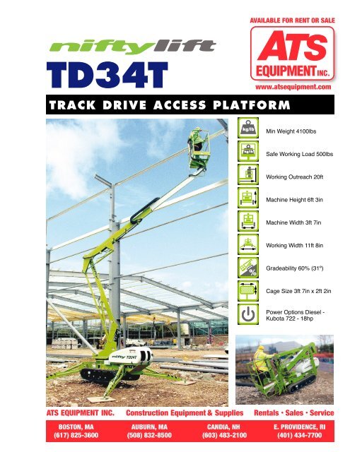 ATS - Nifty Lift TD34T Track Drive Access Platform - ATS Equipment