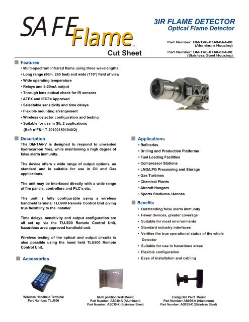 3IR Flame Detector Cut-Sheet.pdf - Safe Fire Detection Inc.