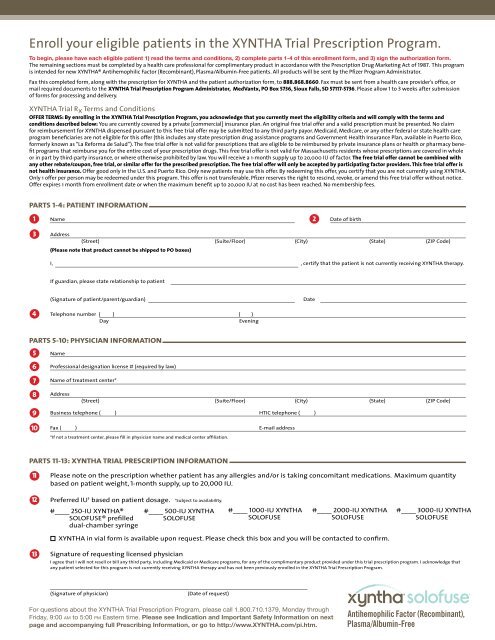 to download the enrollment and authorization forms for ... - PfizerPro