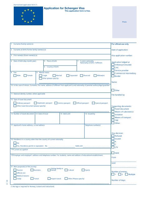 Download Visa Application Form