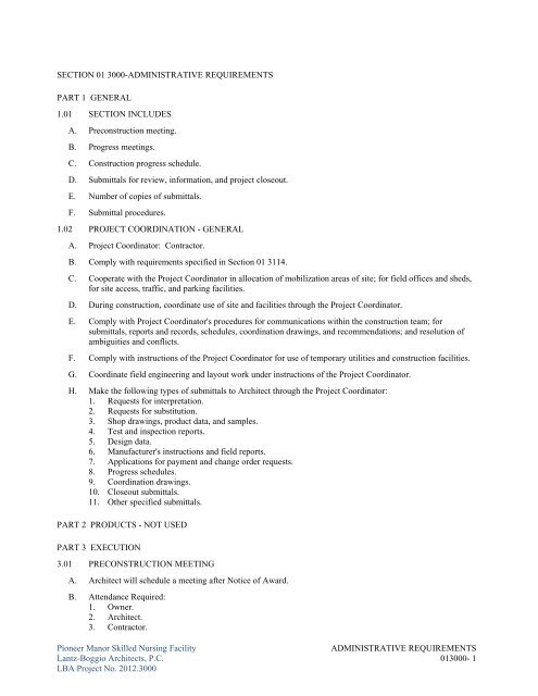 Administrative Requirements - Christenson Corporation