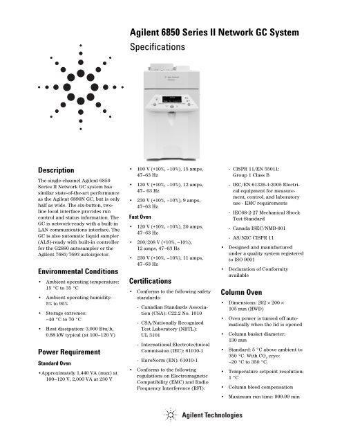 Specifications - K'(Prime) Technologies