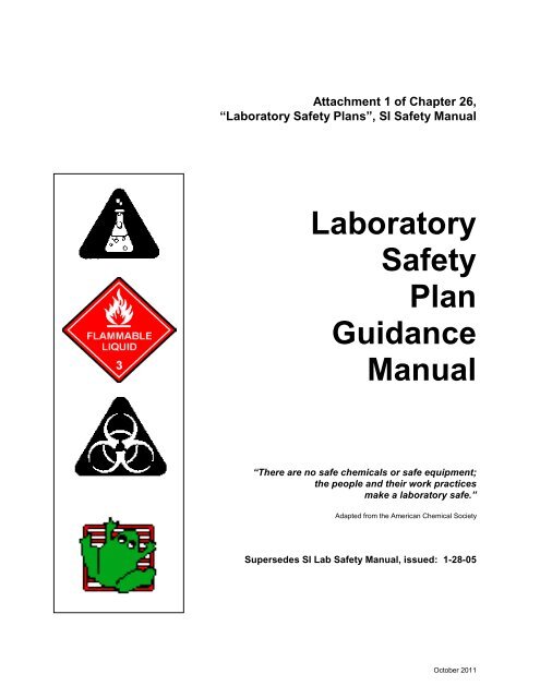 Attachment 1: Laboratory Safety Plan Guidance Manual - OFEO
