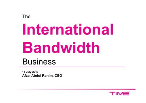 RHB Cable Forum - TIME dotCom Bhd