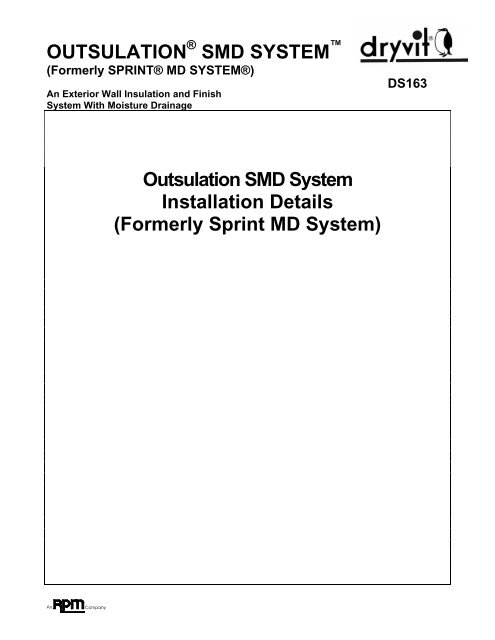 Outsulation SMD System Details - Continuous Insulation - Dryvit