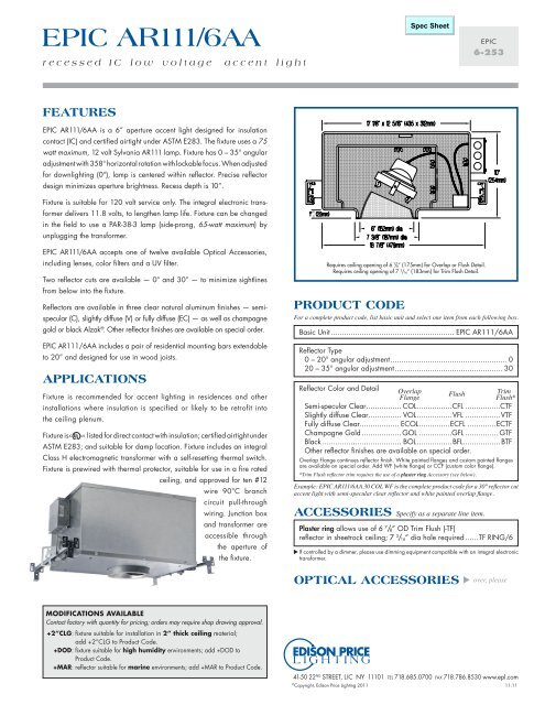 spec sheet - Edison Price Lighting