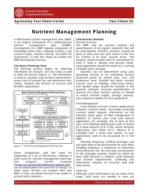 Nutrient Management Planning - Cornell University Nutrient ...