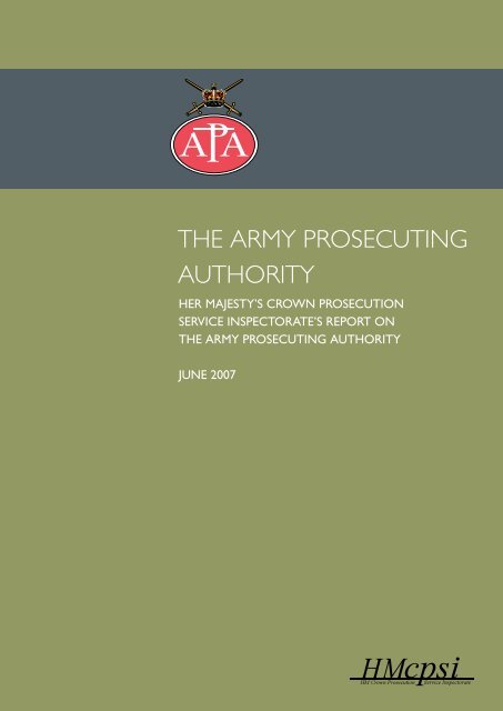 Army Prosecuting Authority Report - HMCPSI