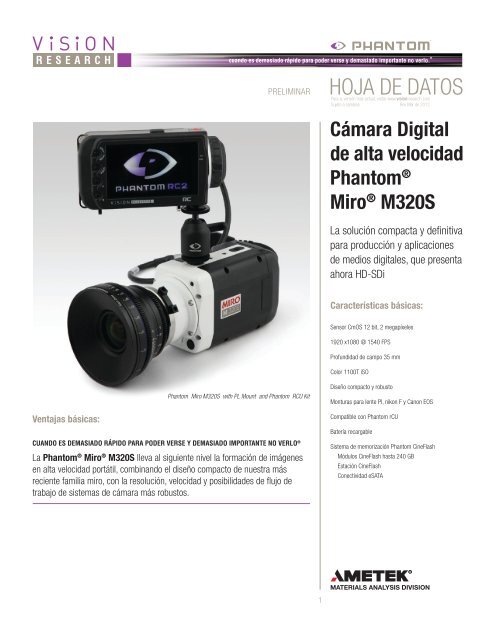 Phantom Miro M320S - Video Cine Import