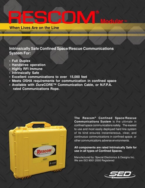 Intrinsically Safe Confined Space/Rescue Communications System ...