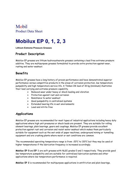 Download Mobilux EP Material Safety Data Sheet (MSDS), 53% OFF