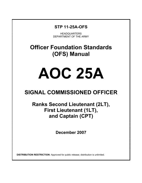 stp 11-25a-ofs - Leader Development for Army Professionals