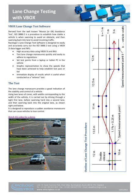 Lane Change Testing with VBOX - Racelogic