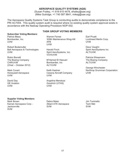 View the list of Task Group members