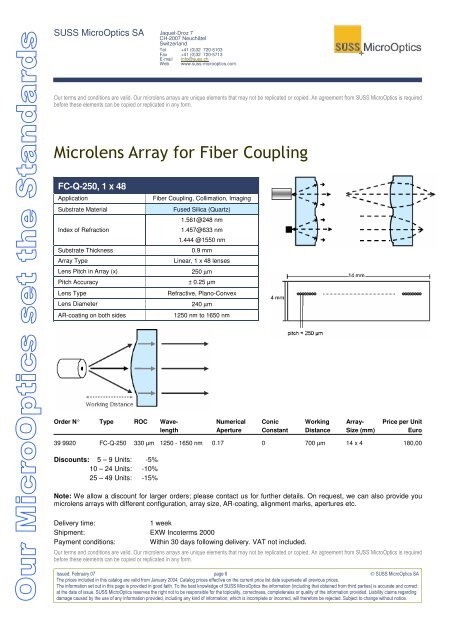 SUSS MicroOptics SA Jaque