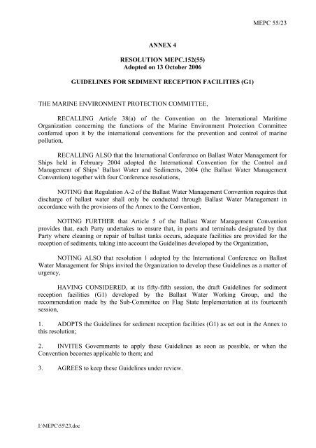 Resolution MEPC.152(55) - Global Ballast Water Programme