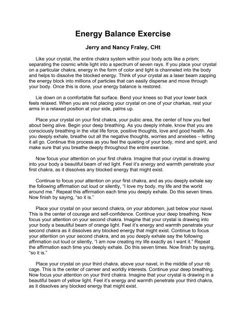 Energy Balance Exercise - Robert Otto Hypnosis