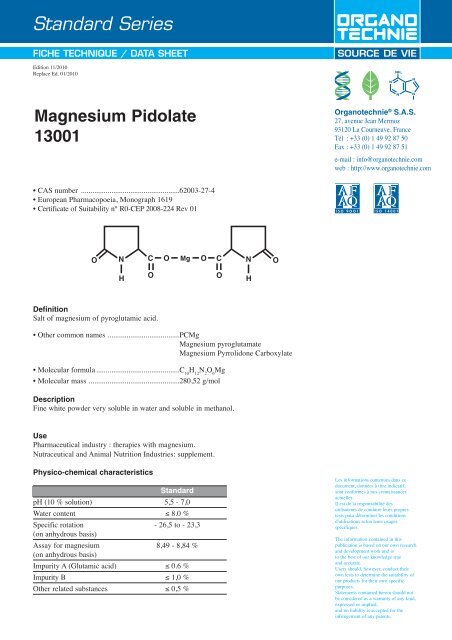 Magnesium Pidolate-13001 - TekniScience.com