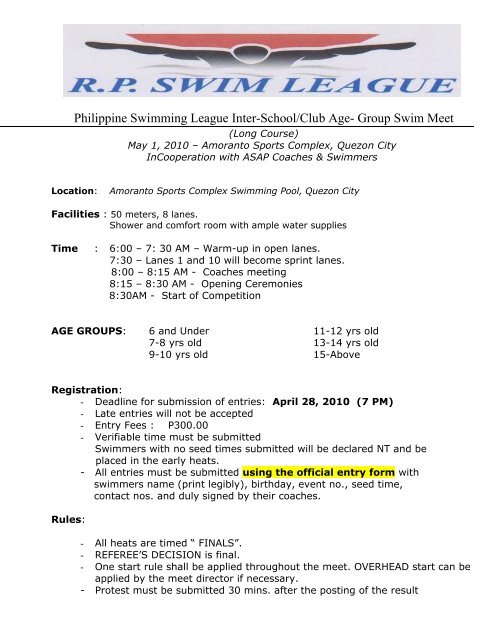 Group Swim Meet - Philippine Swimming