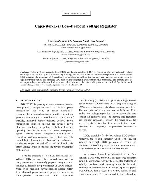 Capacitor-Less Low-Dropout Voltage Regulator - IRNet Explore