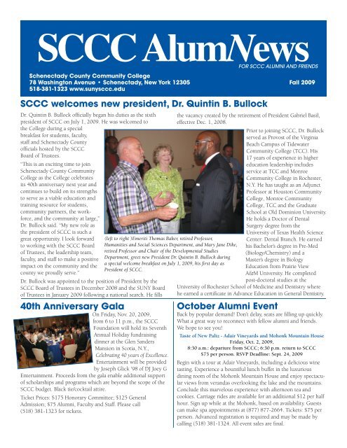 SCCC welcomes new president, Dr. Quintin B. Bullock 40th ...