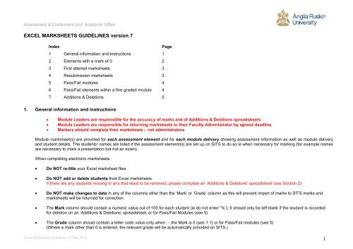 Example of a normal marksheet for students who have submitted on ...
