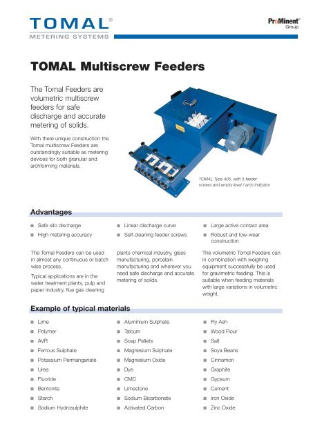 TOMAL Multiscrew Feeders