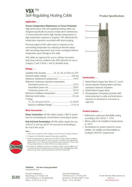 Self-Regulating Heating Cable - Thermon Manufacturing Company