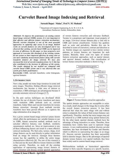 Curvelet Based Image Indexing and Retrieval - IJETTCS ...