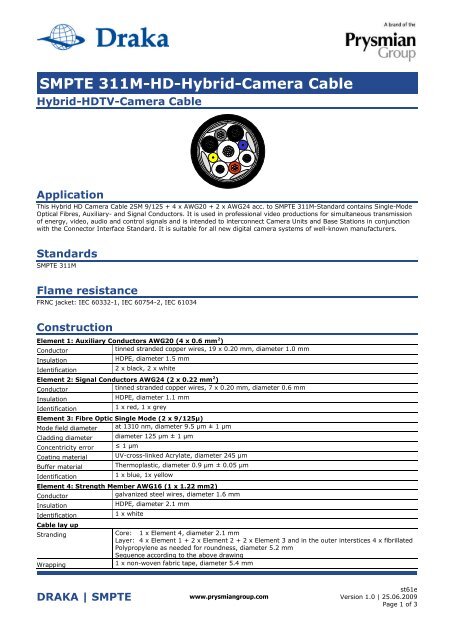 SMPTE 311M-HD-Hybrid-Camera Cable - Prysmian Group