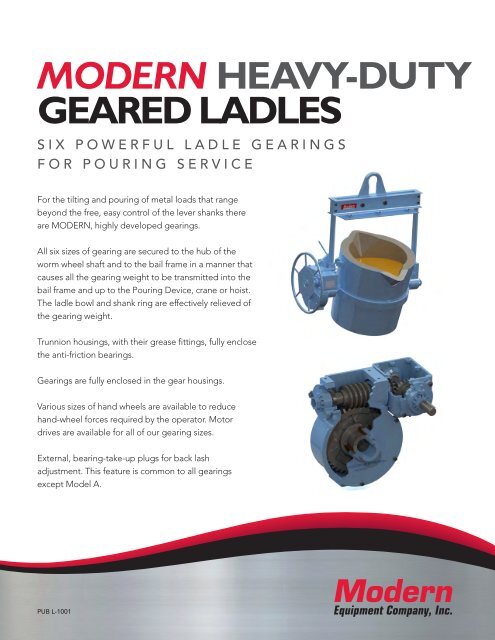 Heavy-Duty Geared Ladles - Modern Equipment