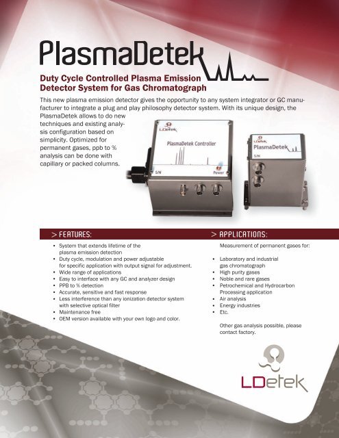 Duty Cycle Controlled Plasma Emission Detector System for Gas ...