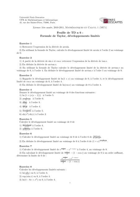 Développements limités