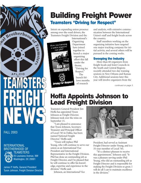 Fall 2003 - Teamster Privilege - International Brotherhood of ...