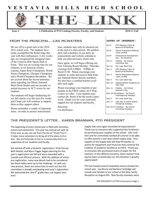 2010-11 VHHS FALL - Vestavia Hills City Schools