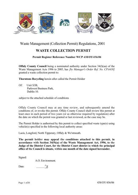 Waste Management (Collection Permit) - Thorntons Recycling