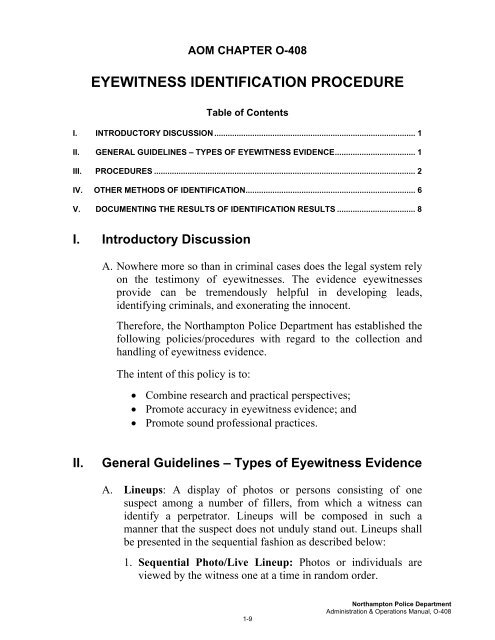 eyewitness identification procedure - The Innocence Project