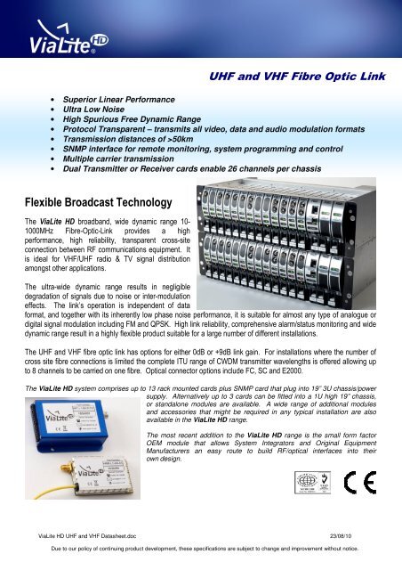 Flexible Broadcast Technology - ViaLite