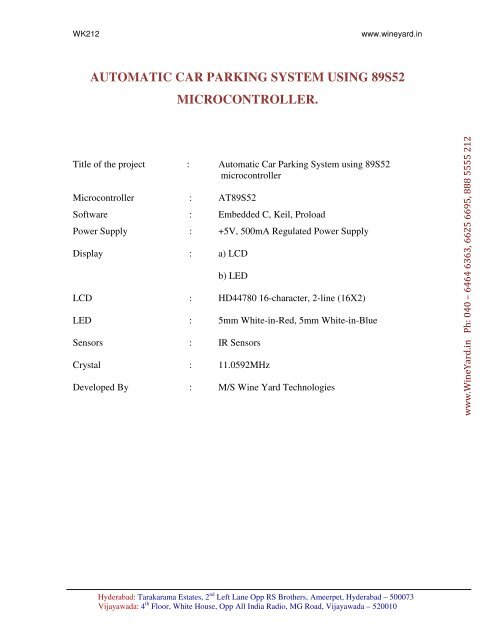 automatic car parking system using 89s52 microcontroller.