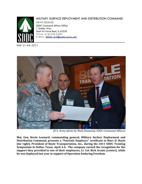 MILITARY SURFACE DEPLOYMENT AND ... - SDDC - U.S. Army