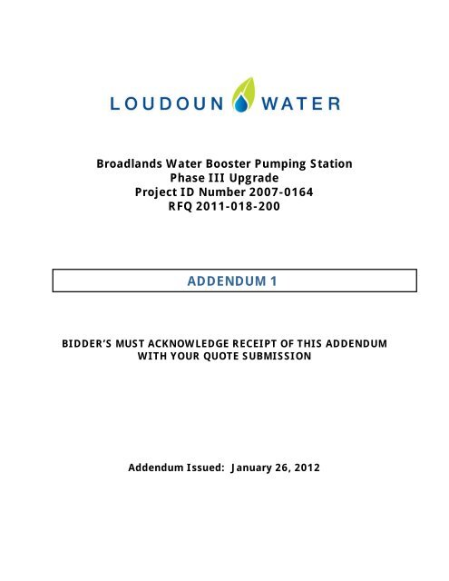 ADDENDUM 1 - Loudoun Water