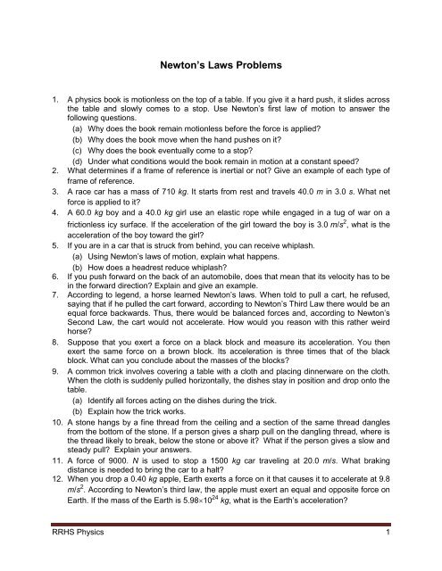 Newton's Laws Problems