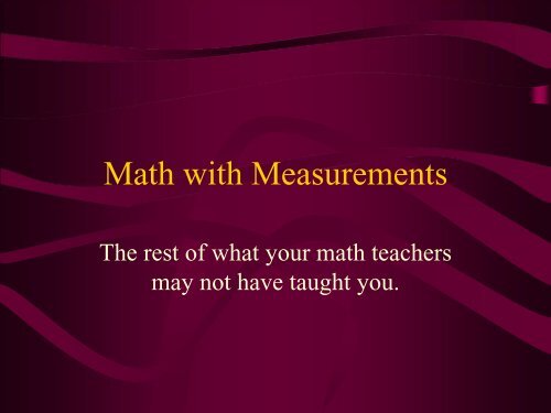 Math w/ Measurements (2) PowerPoint