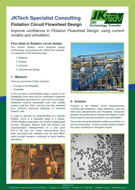 Flotation Flowsheet Design - JKTech